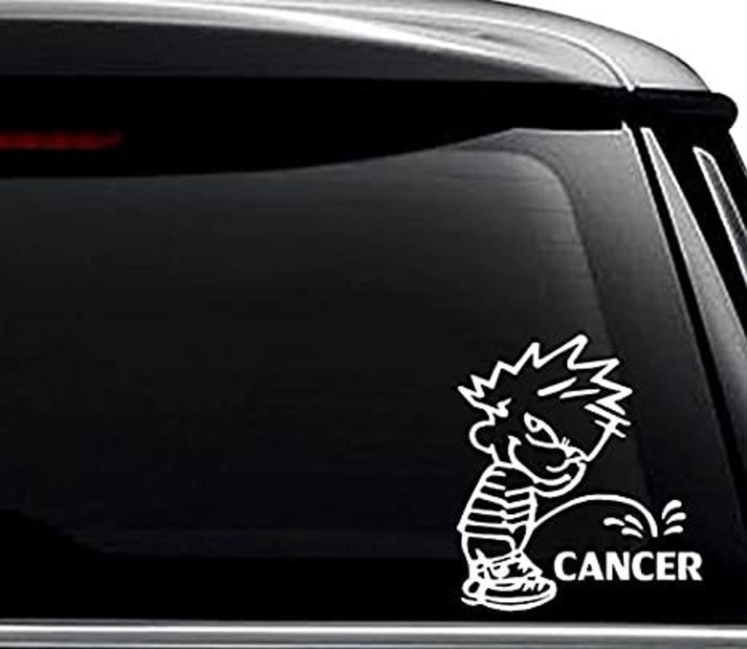 Pee Piss on Cancer - Decal Sticker for Use on Laptop, Helmet, Car ...