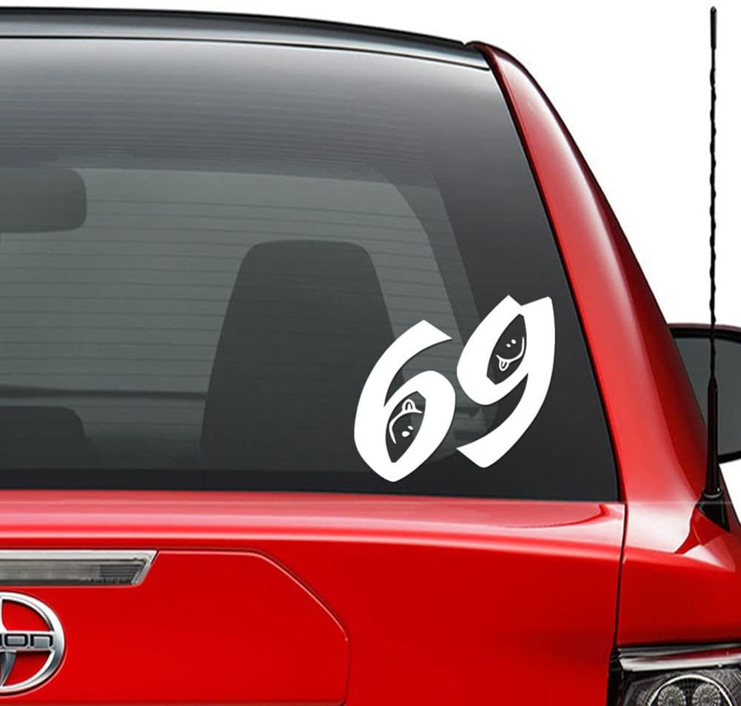Funny Sex Wine Dine 69 Me Vinyl Decal Sticker Car Truck Vehicle Bumper