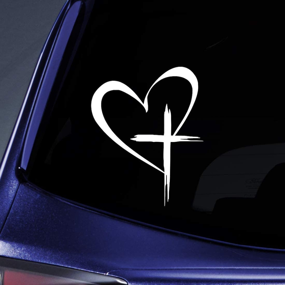 Made in USA - Decals Love Cross Sticker Decal Notebook Car Laptop - Etsy