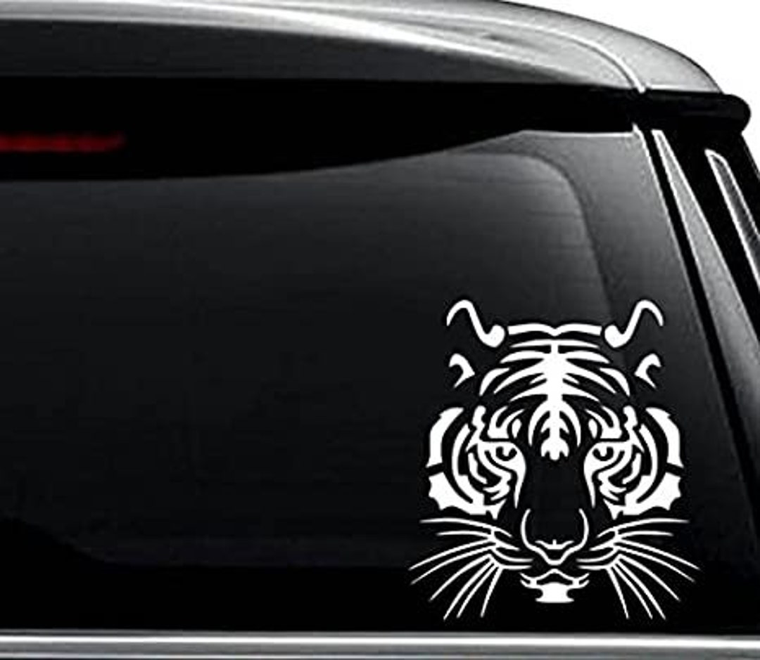 Tiger Face Animal - Decal Sticker for Use on Laptop, Helmet, Car, Truck ...