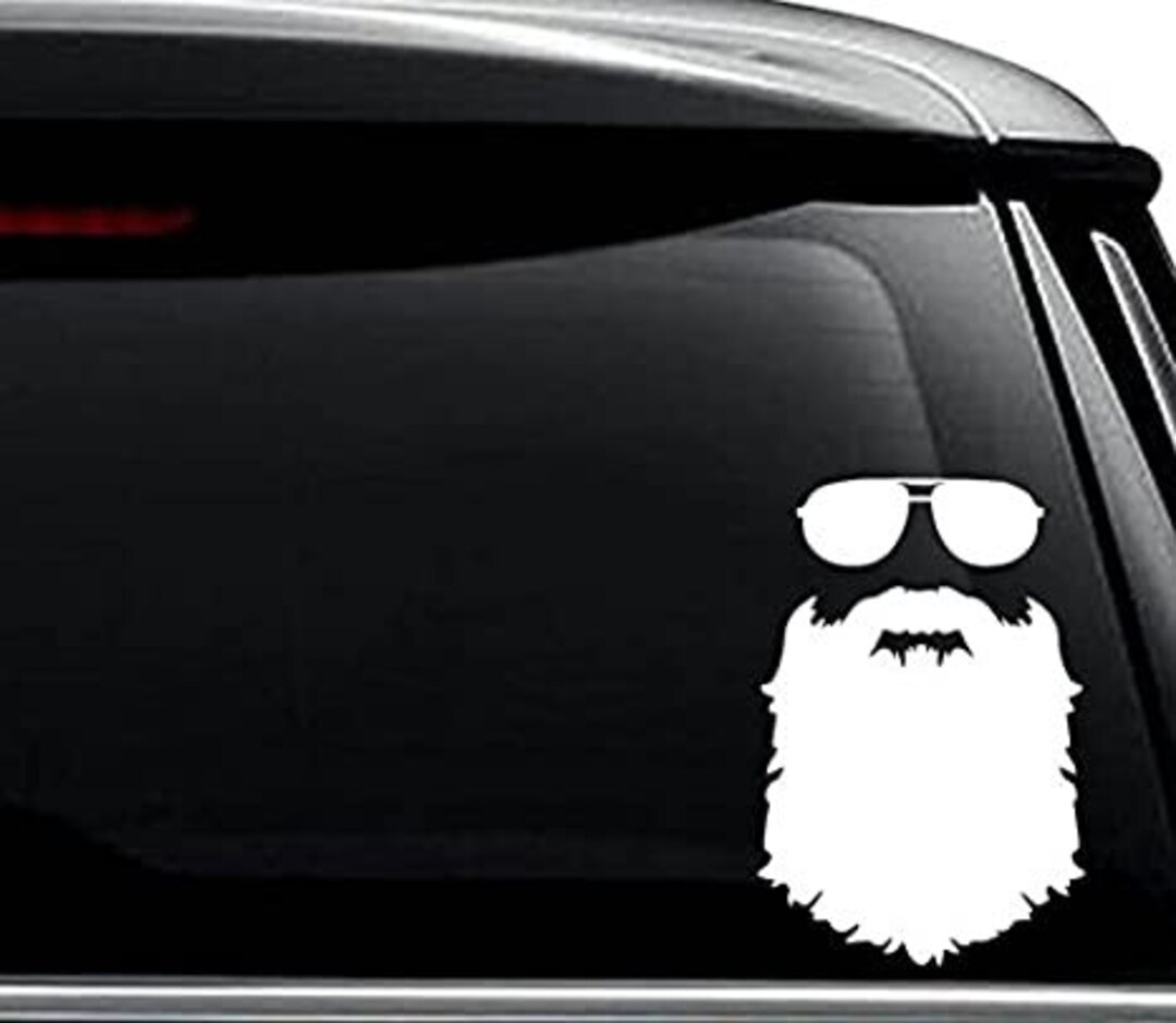 Beard Man Face - Decal Sticker for Use on Laptop, Helmet, Car, Truck ...