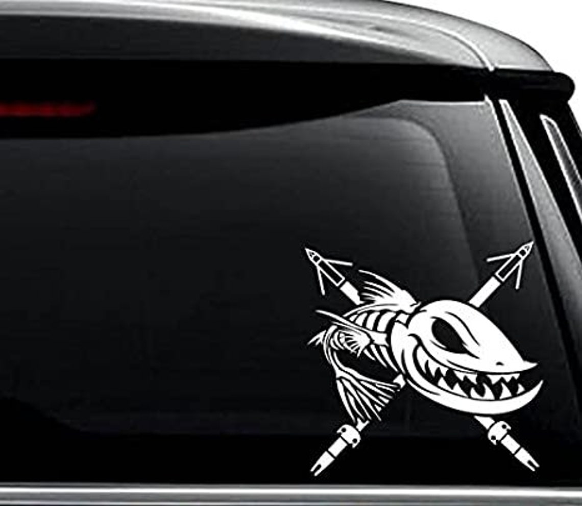 Bowfishing Fishing Arrows - Decal Sticker for Use on Laptop, Helmet ...