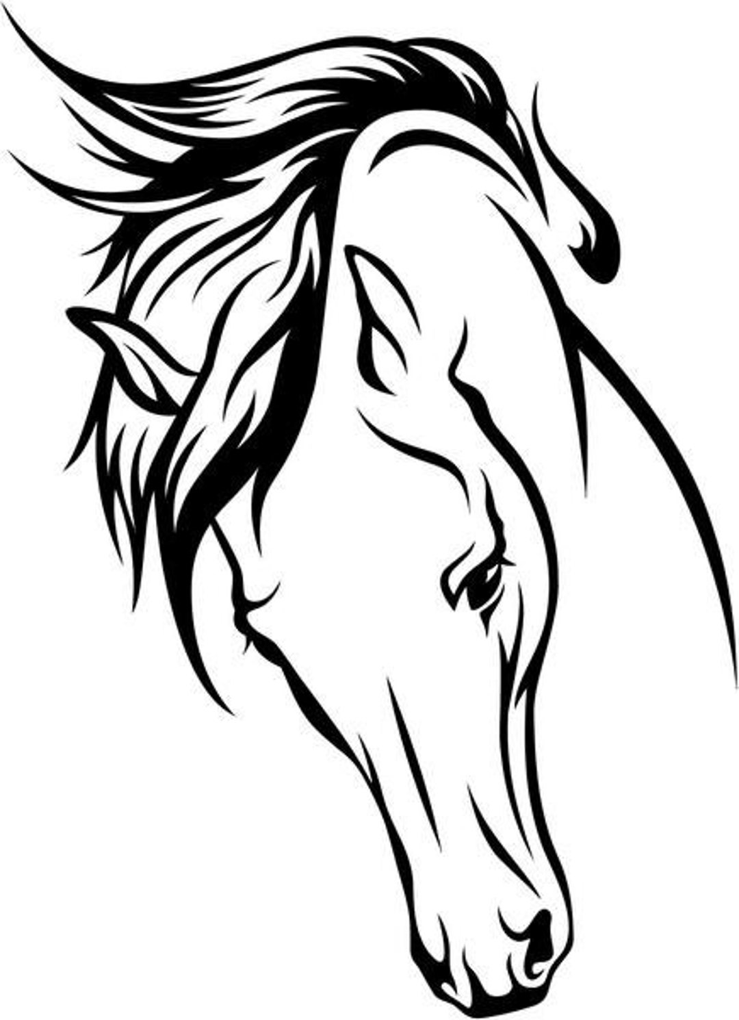 Animal Horse Head Vinyl Decal Sticker Car Truck Vehicle Bumper Window ...