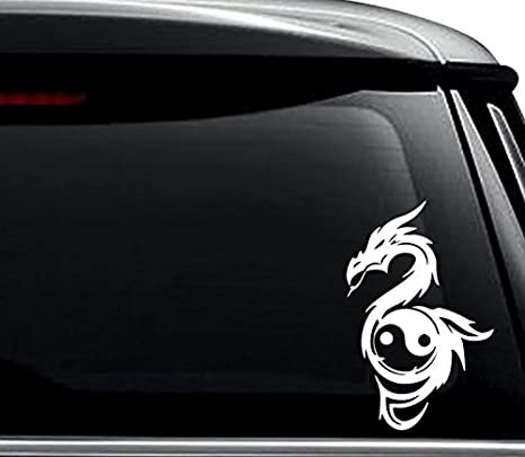 Dragon Ying Yang Chinese - Decal Sticker for Use on Laptop, Helmet, Car ...