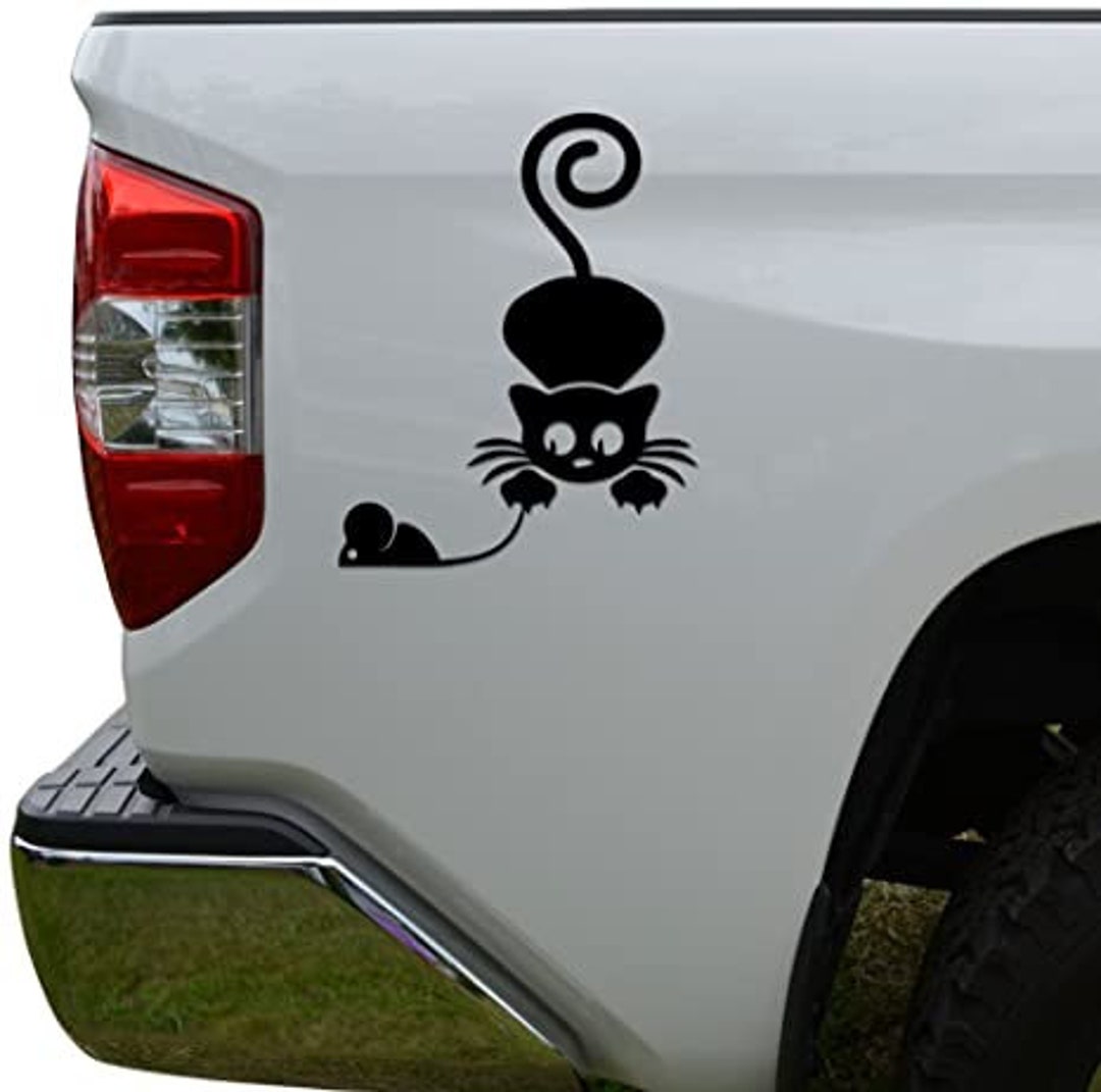Cat Playing With Mouse Die Cut Vinyl Decal Sticker for Car Truck ...