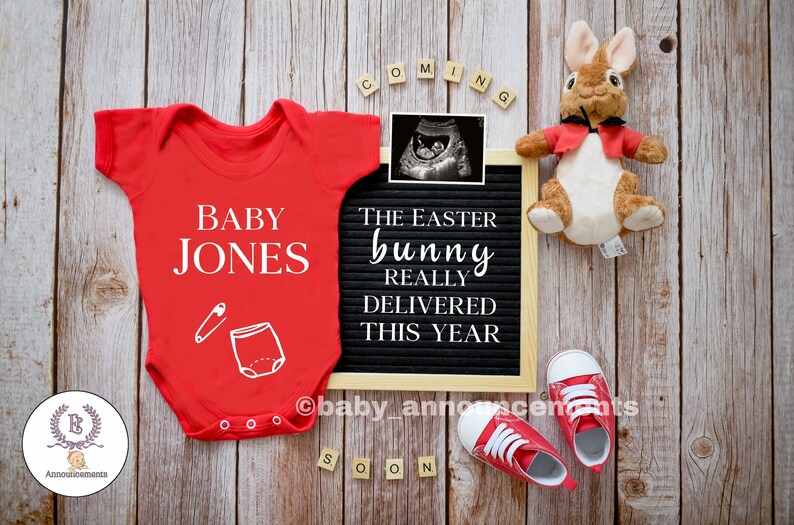 Peter Rabbit Digital Pregnancy Announcement for Social Media | Red ...