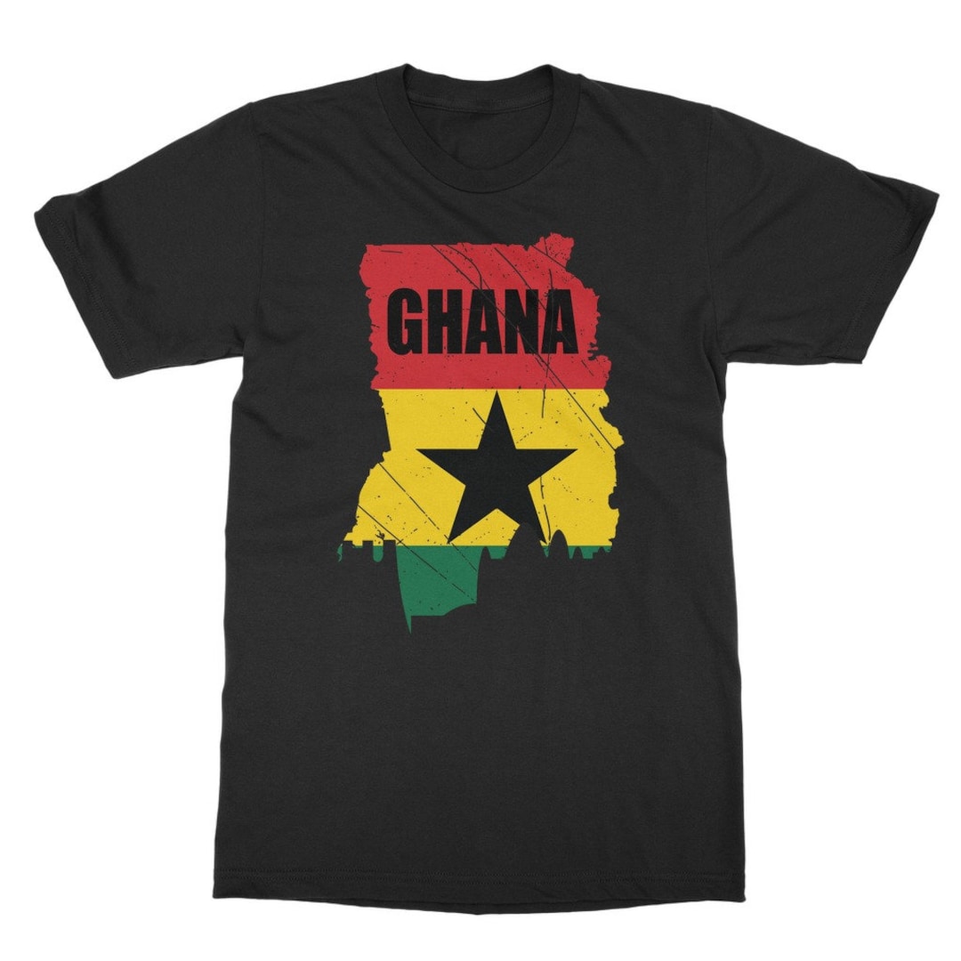 Ghana Shirt Ghanaian Flag Vintage Retro Distressed Design Pride ...
