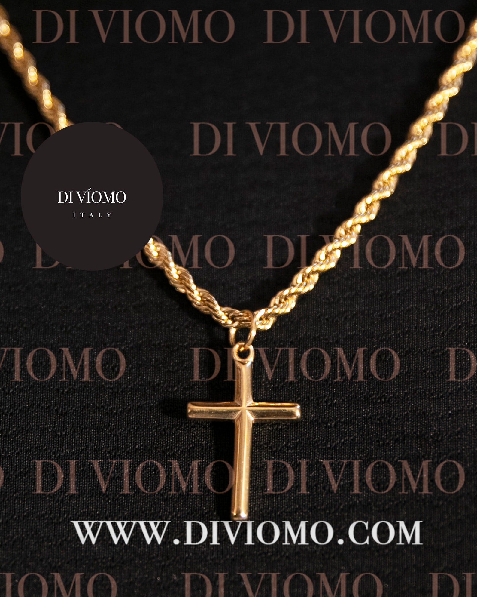 18k Silver Cross Necklace Gold Cross Necklace Men Gold Cross Pendant ...