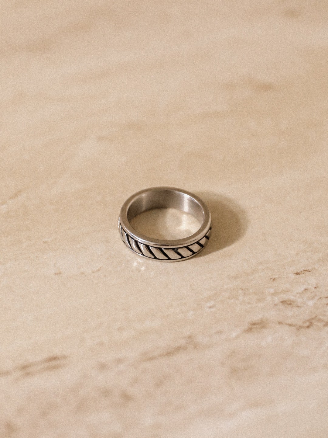 Silver Band Ring, Silver Ring Men, Men's Silver Band Ring, Silver Rope Ring Men, Stainless Steel ...