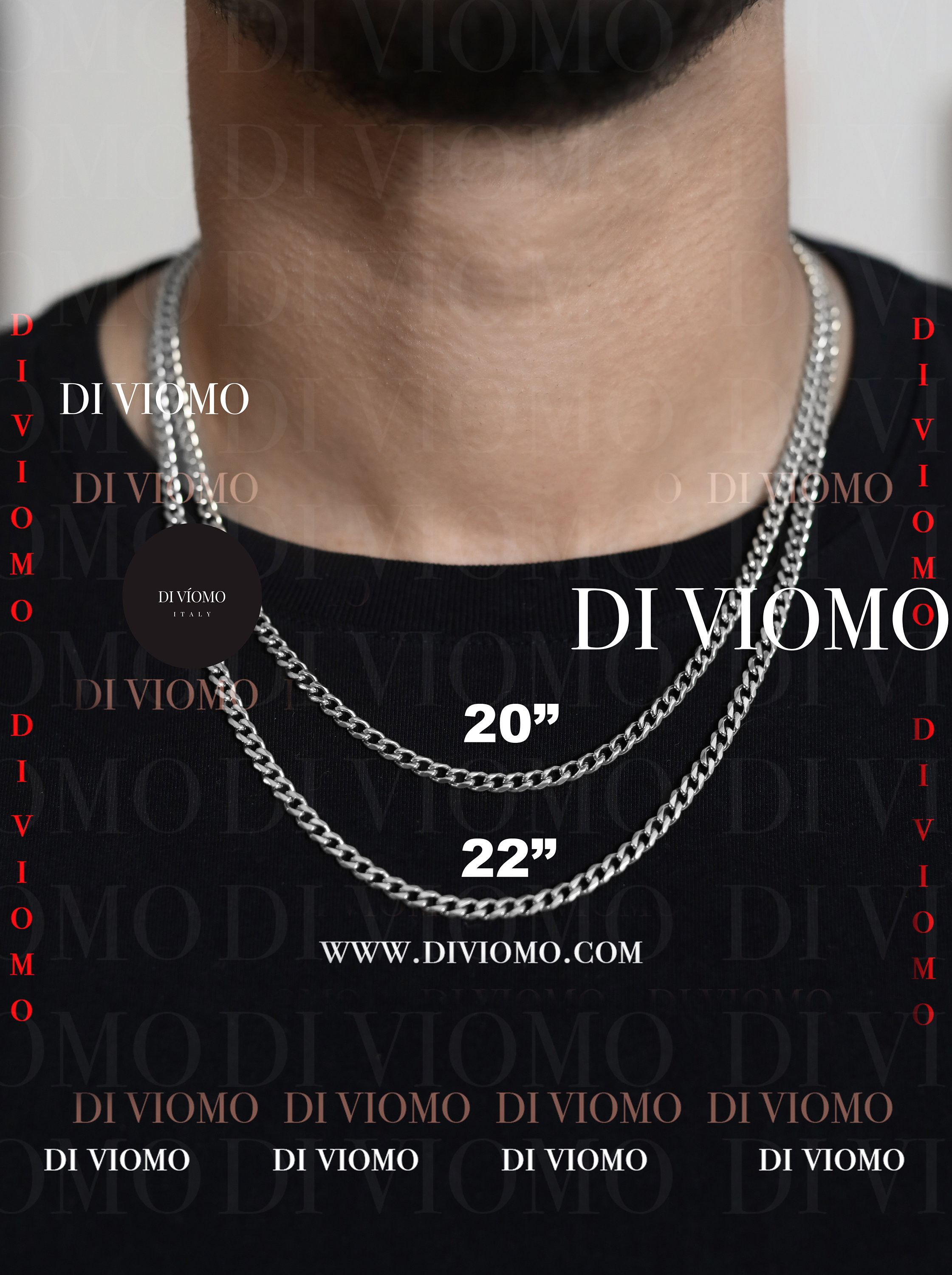 18K Gold Cuban Link Chain, Waterproof Necklace, Mens Gold Cuban Curb ...