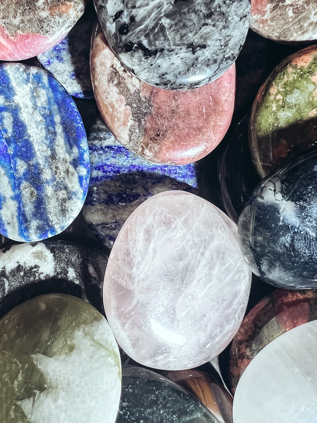 Crystal Worry Stone / Worry Stone / Crystal Palm Stone / Smooth Stone ...