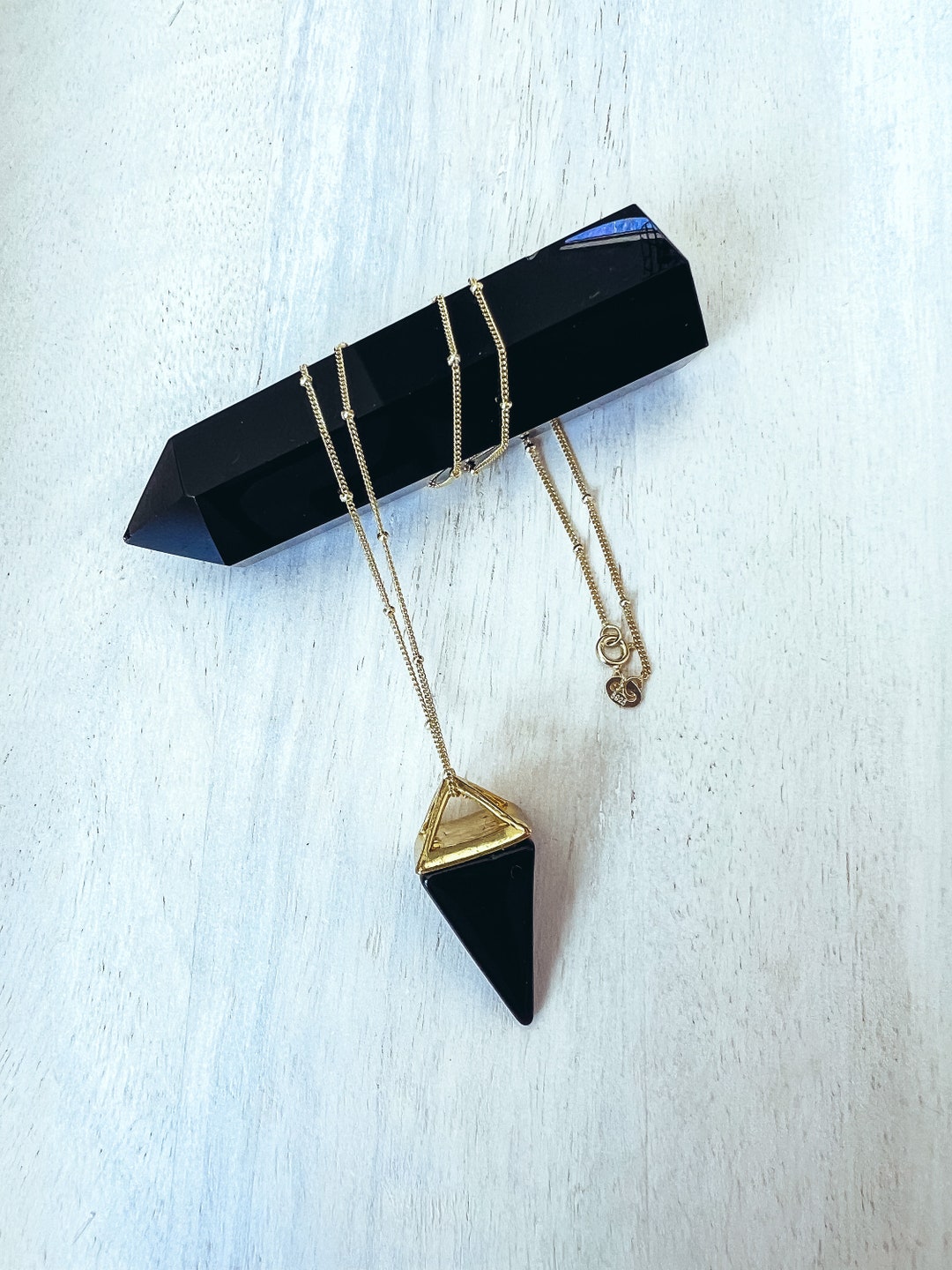 Gold Small Crystal Necklace / Crystal Necklace / Sterling Silver ...
