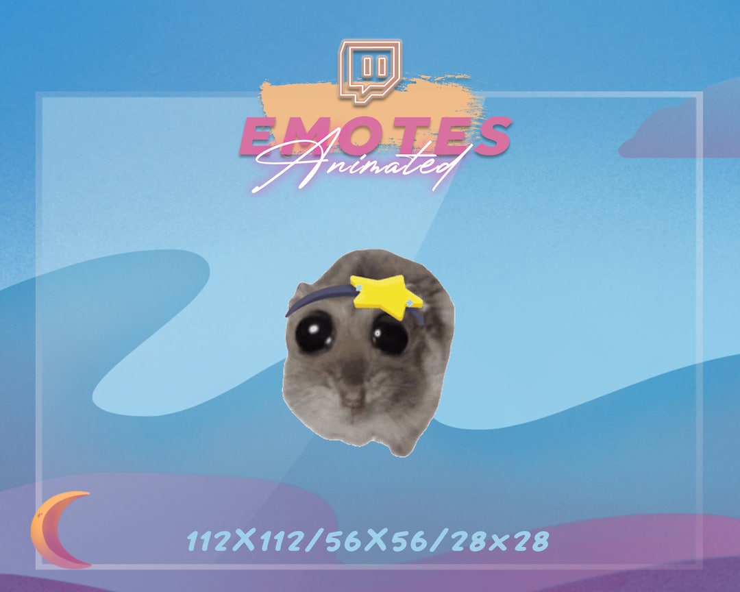 SAD HAMSTER star Meme Emote Stream Emote Meme Emote Kawaii GIF - Etsy