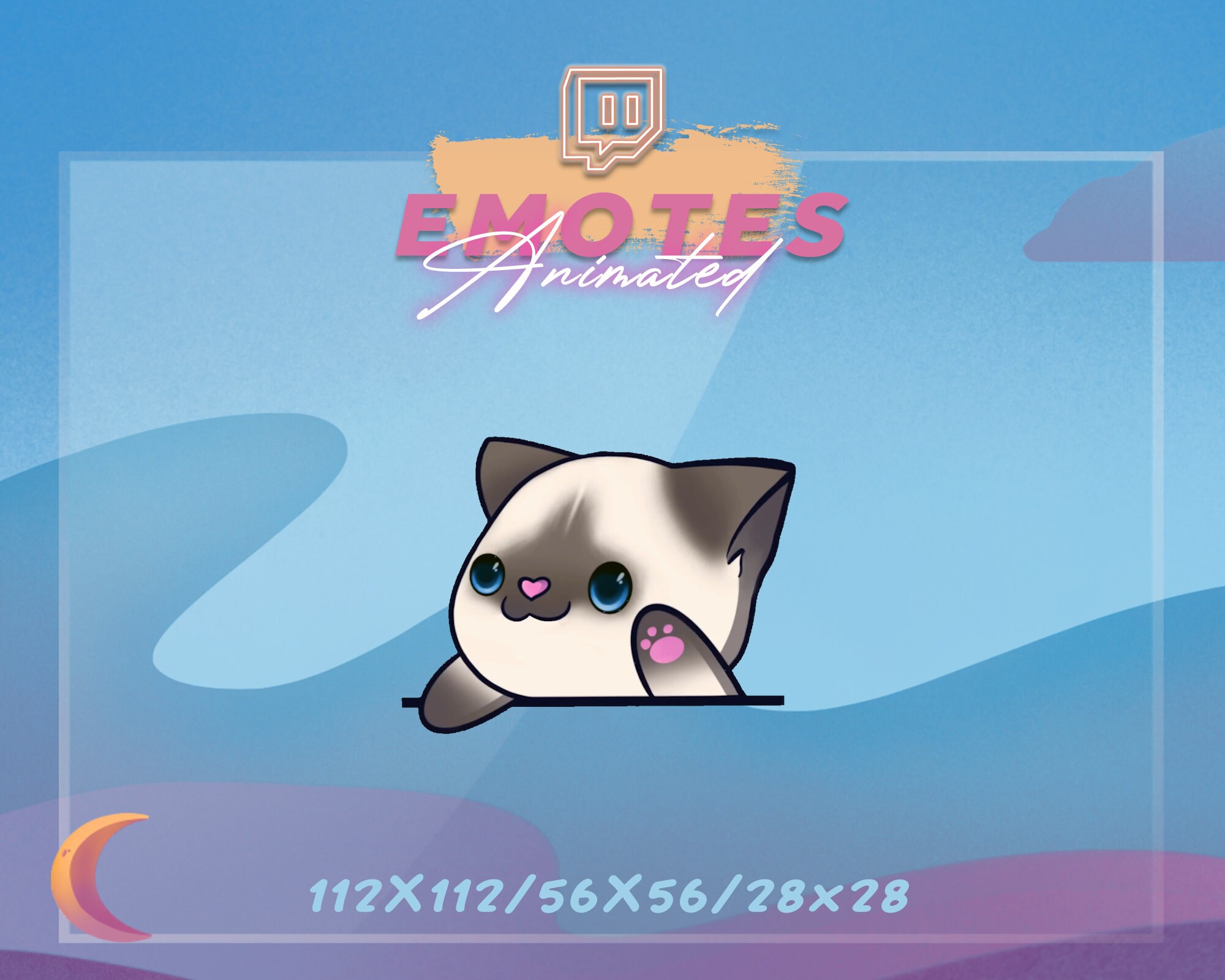 ANIMATED Siamese Bongo Cat Emote for Twitch and Discord, Siamese Cat ...