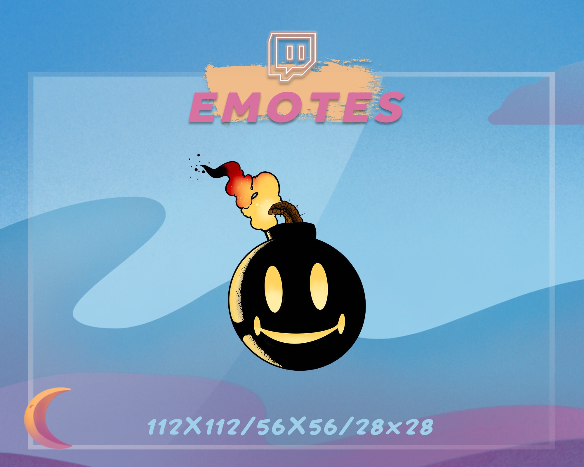 Smile Bomb Emote Twitch Discord Emote Smile Emote Streaming Funny Emote ...