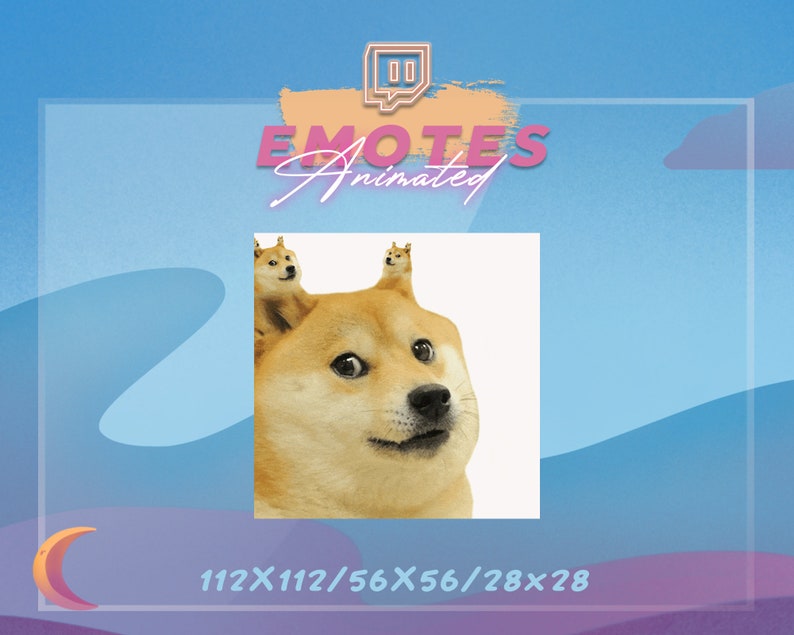 DOGE DOG Shiba Inu Meme Emote Stream Emote Meme Emote Kawaii GIF - Etsy