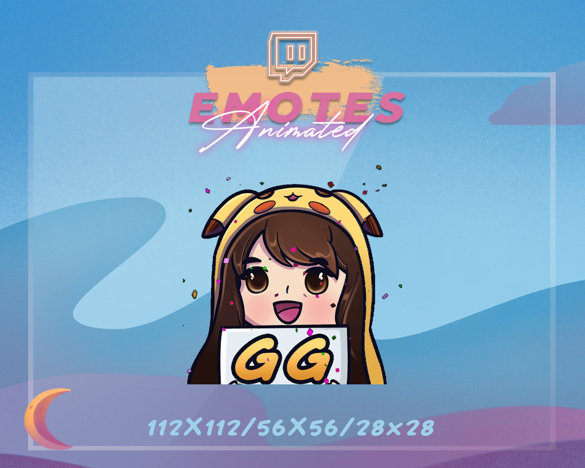 Animated Pokemon Chibi Emote Pikachu Twitch Emote Brown Hair Anime ...