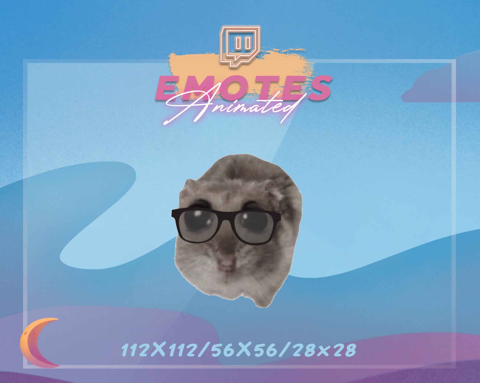 SAD HAMSTER glasses Meme Emote Stream Emote Meme Emote Kawaii GIF - Etsy