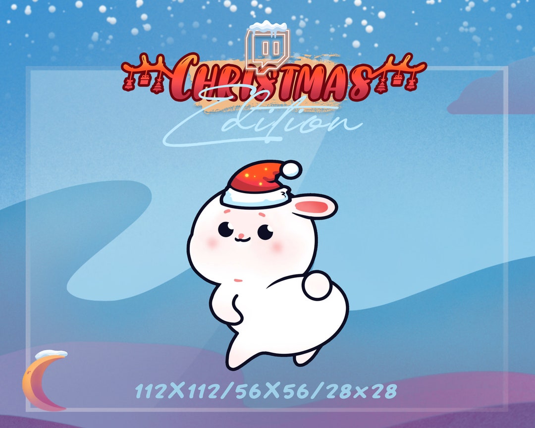 ANIMATED Twerk Bunny Twitch Chibi Emote Santa Bunny Emote Dancing ...