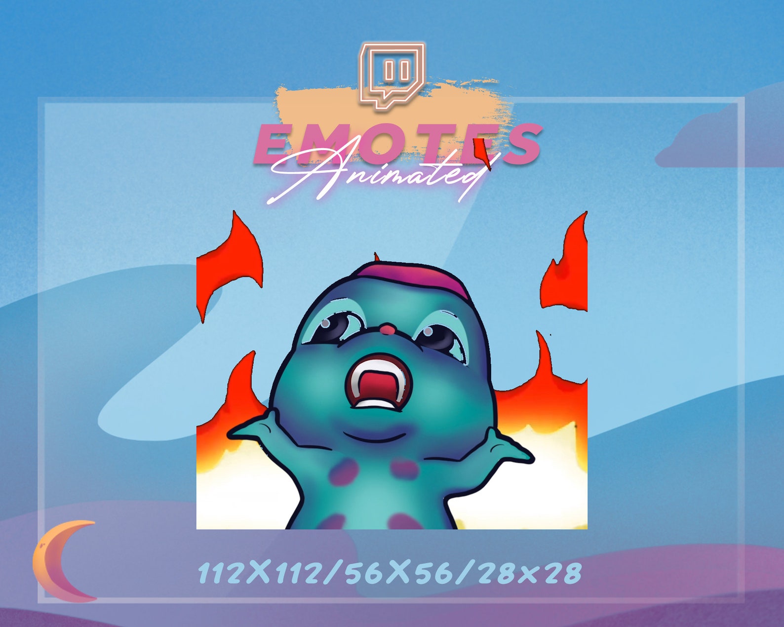 Animated BIBBLE Emote - Twitch Fire Emote | Meme Emote | Kawaii GIF ...