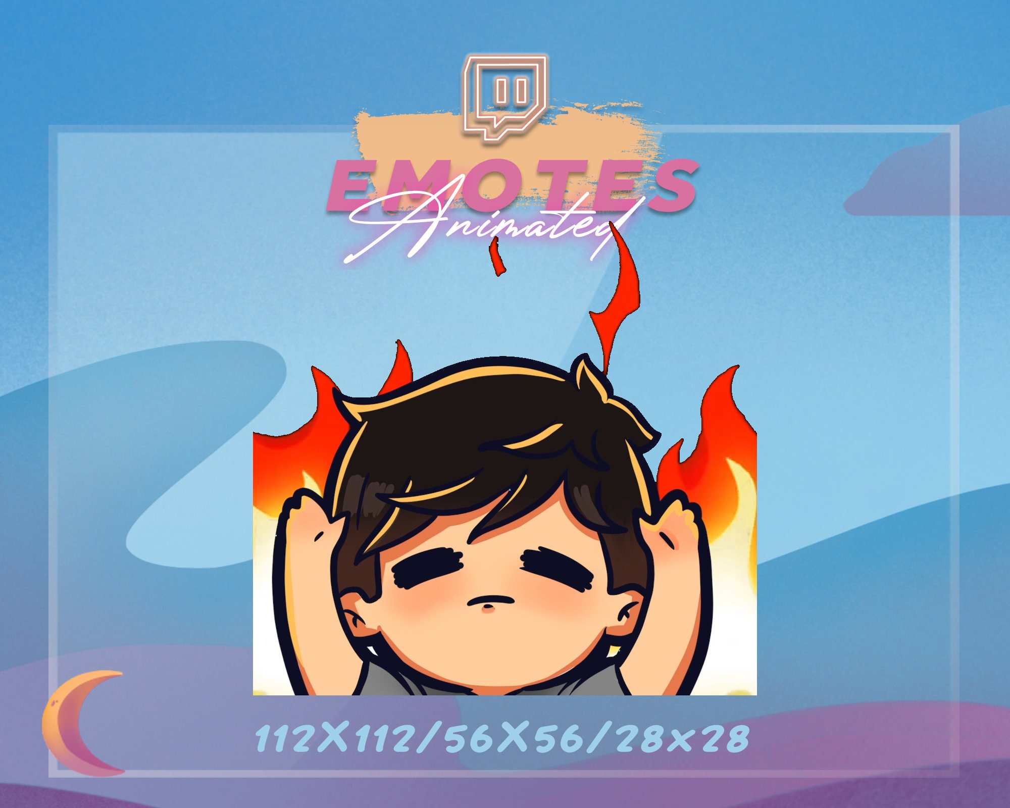 Animated BOY Emote - Twitch Fire Emote | Meme Emote | Kawaii GIF ...