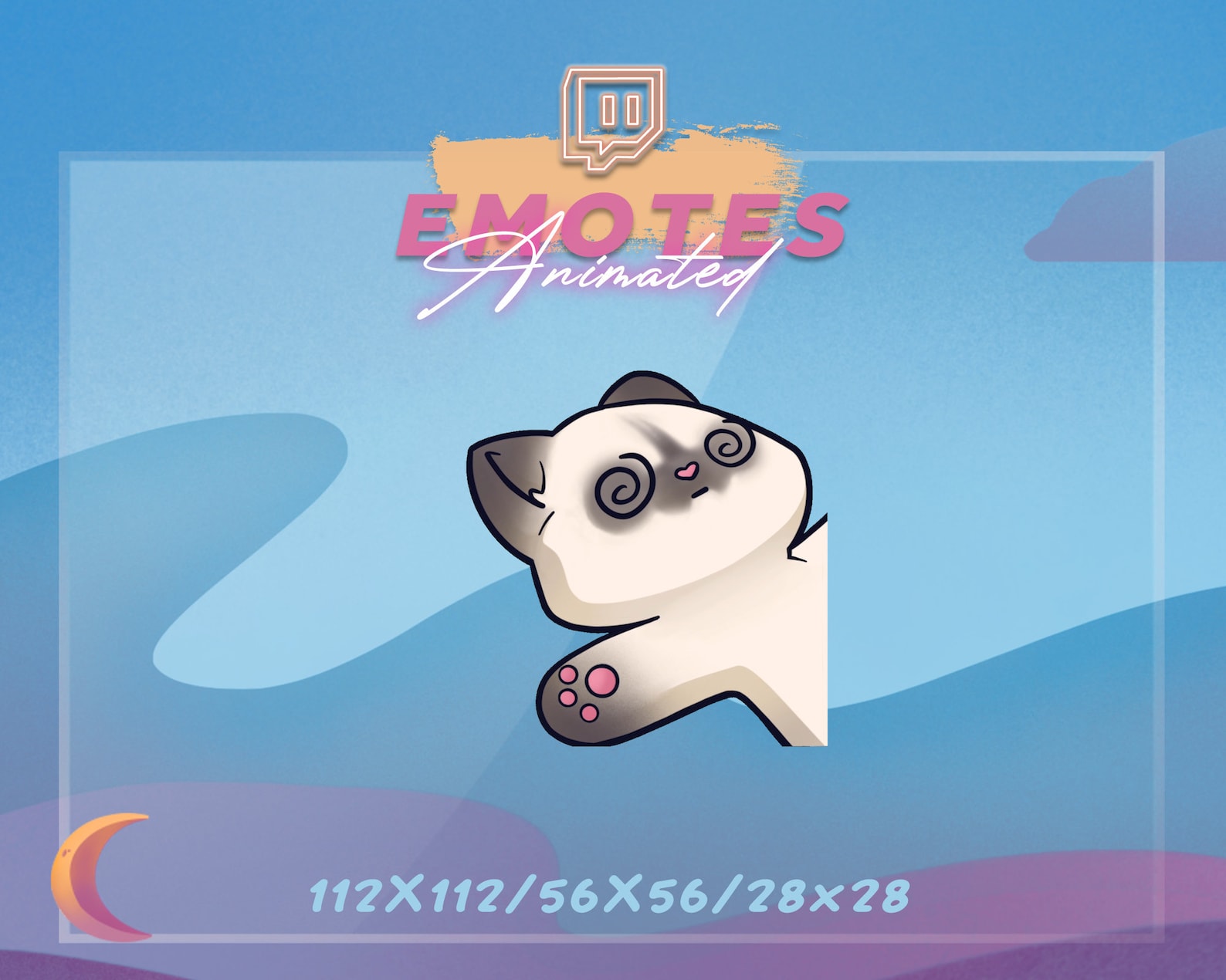 Animated Siamese Cat Emote: Chibi Knocked Out GIF (digital Download) - Etsy