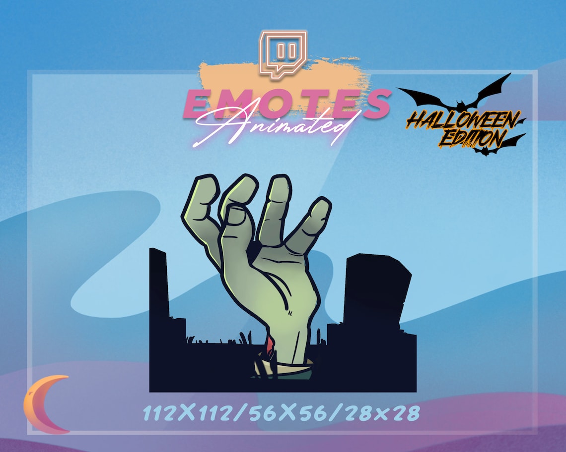Zombie Twitch Emote - Animated Halloween Emote | Zombie Emote | Tomb ...