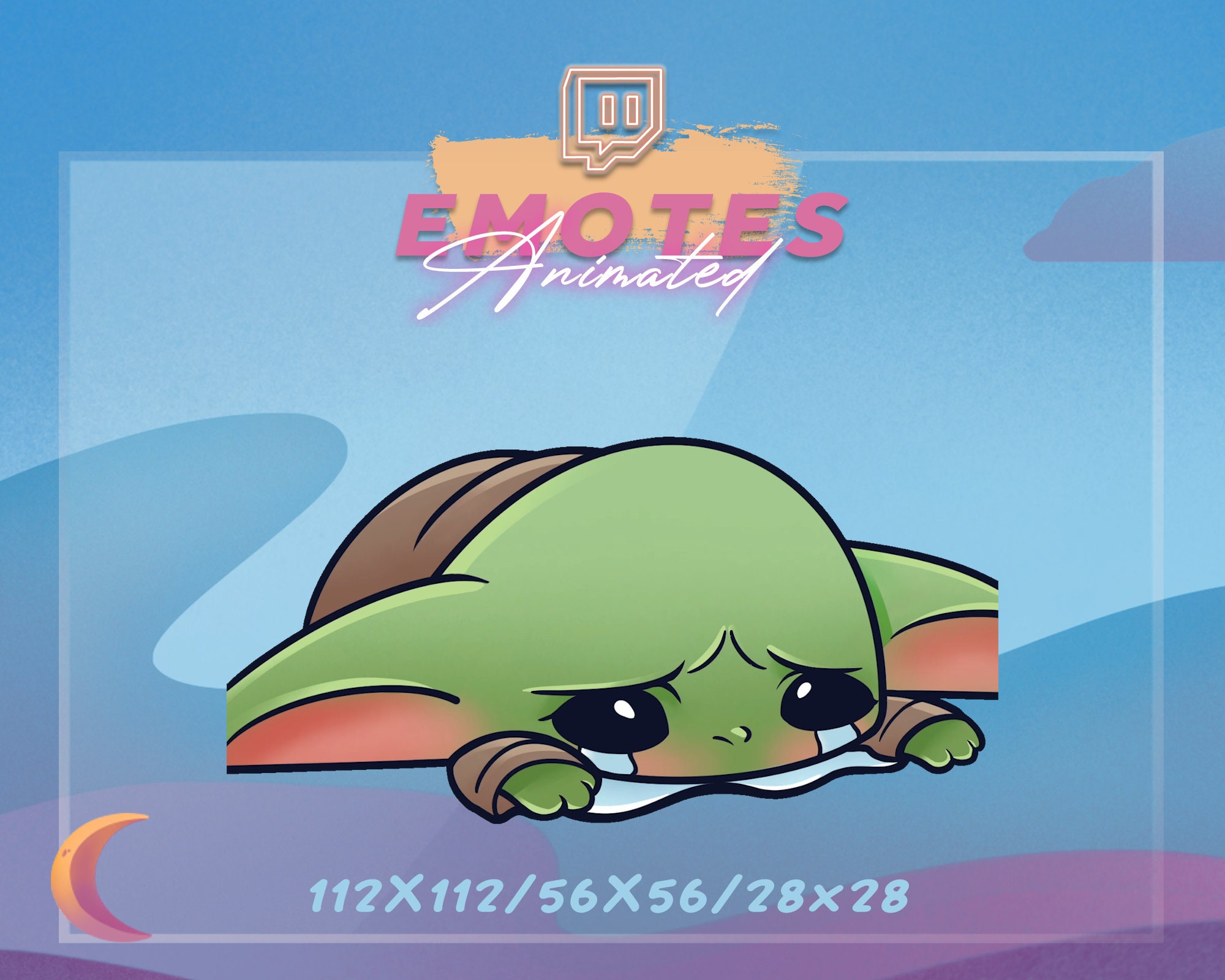 Twitch Chibi Emote - Animated Baby Yoda - Sad Emote | Kawaii Emote ...