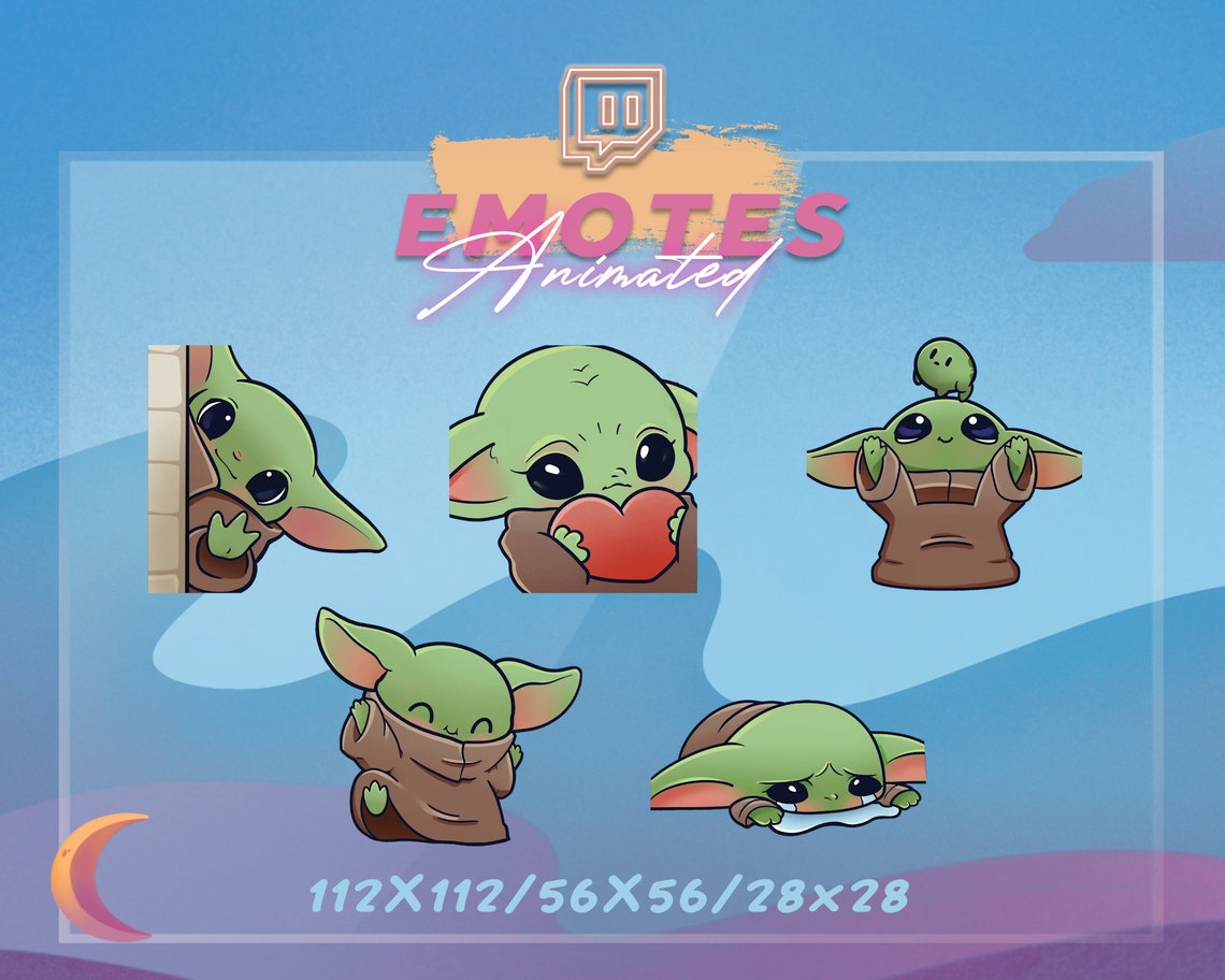 Twitch Chibi Emote Pack Animated Baby Yoda Lurk Emote Dancing Emote ...
