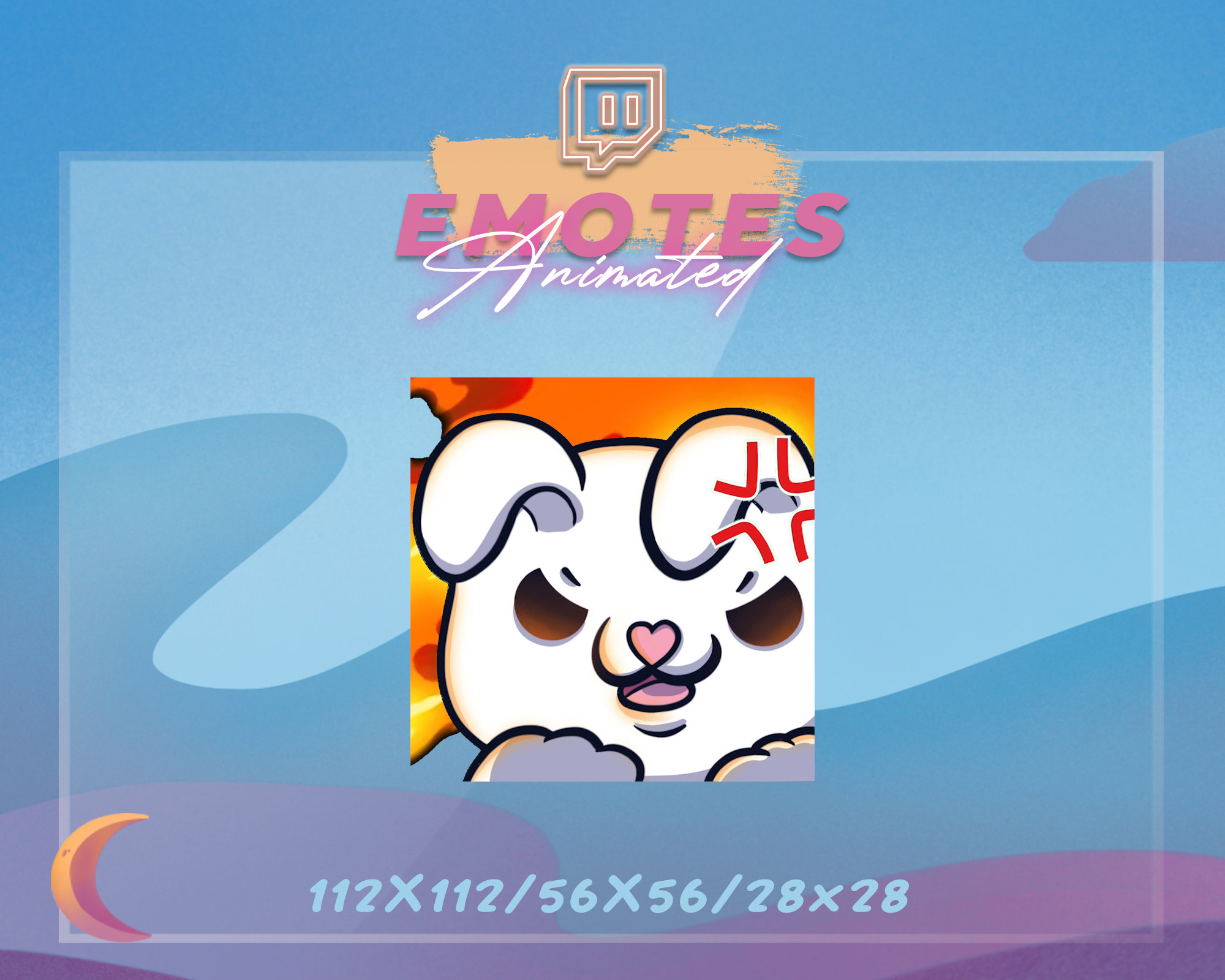 Twitch Chibi Emote Animated RAGE Bunny Chibi Emote - Etsy