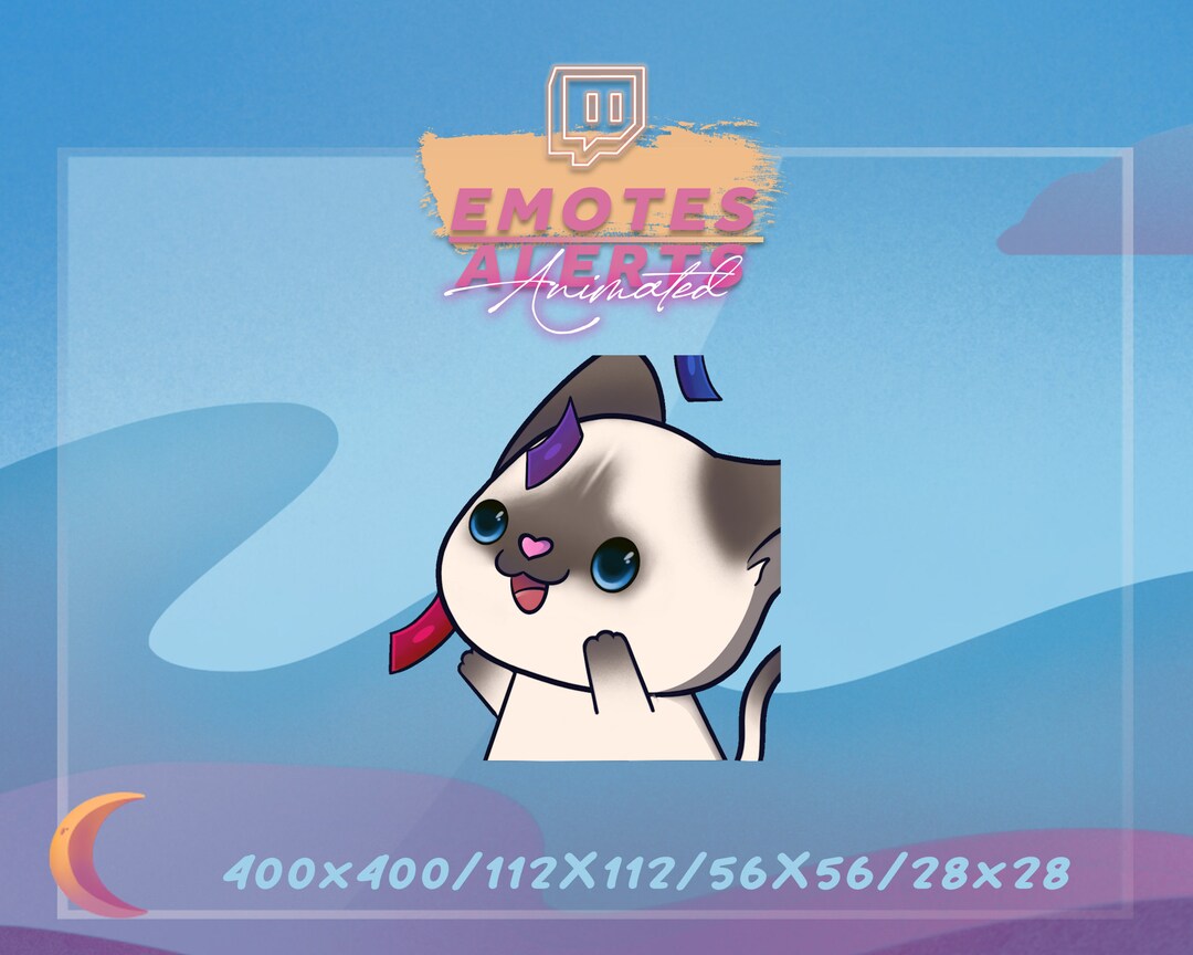 Animated Alert | Emote for Twitch - Siamese Cat | HYPE GIF | Confetti ...