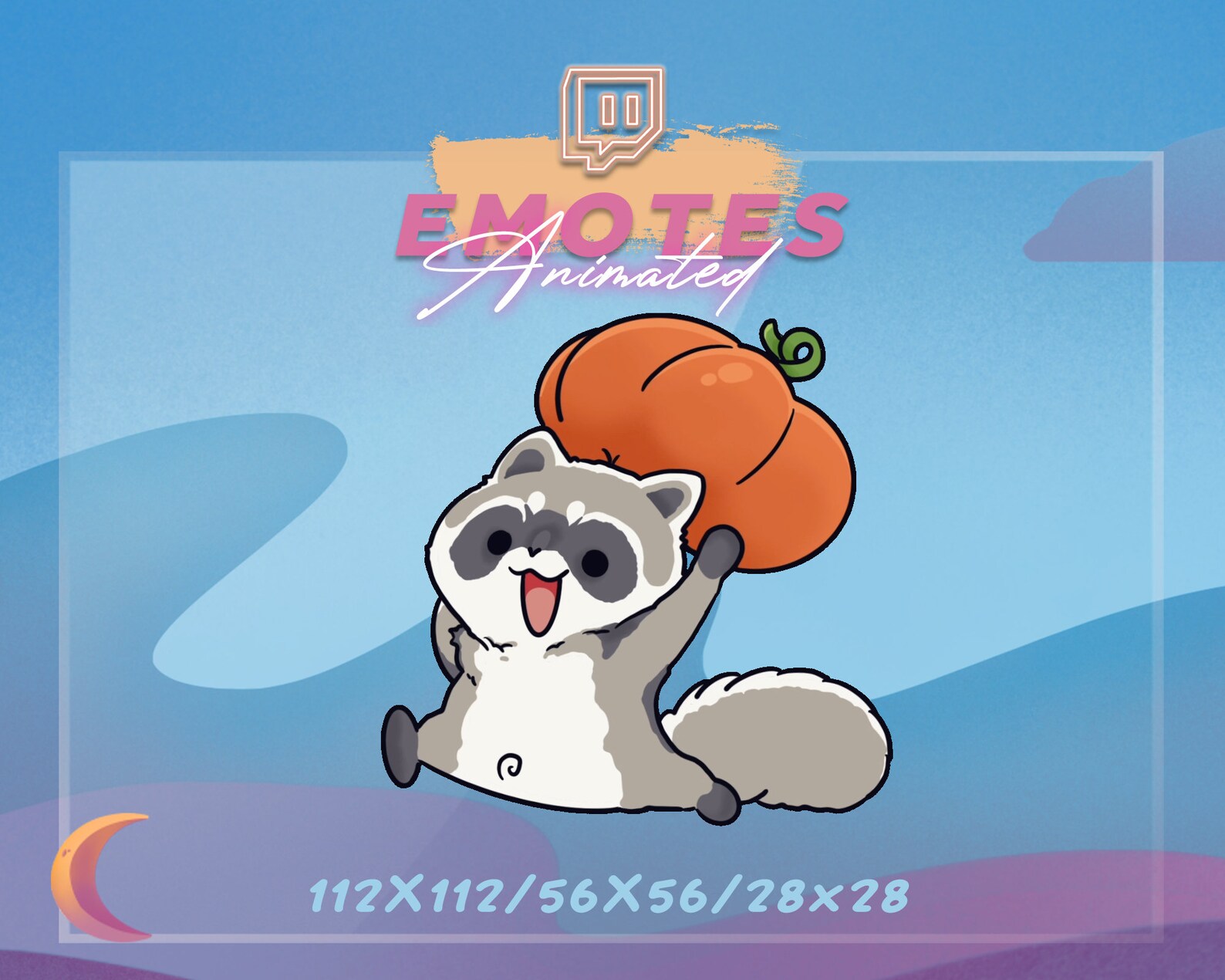 Animated Pumpkin Cat Twitch Emote: Halloween Jack-o-lantern (digital ...