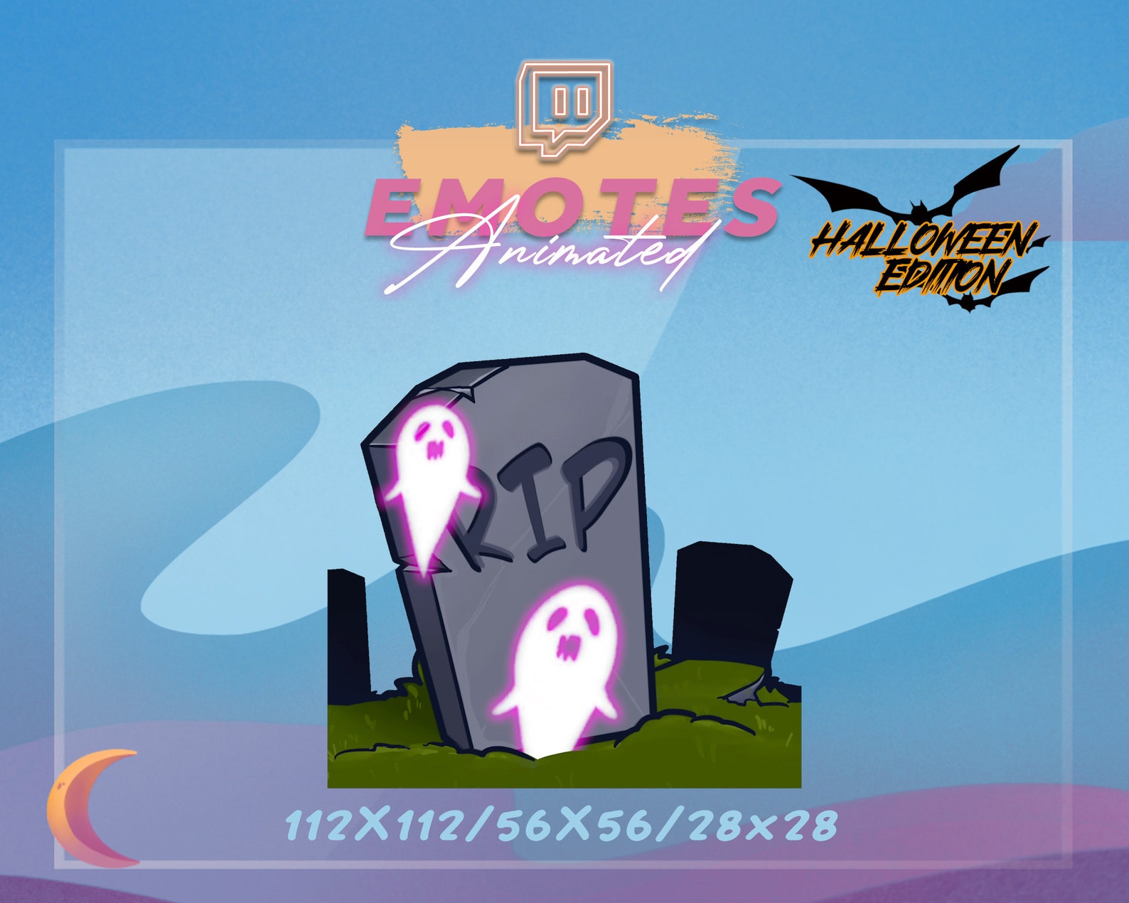 RIP Twitch Emote: Animated Halloween Ghost Tombstone (digital Download ...