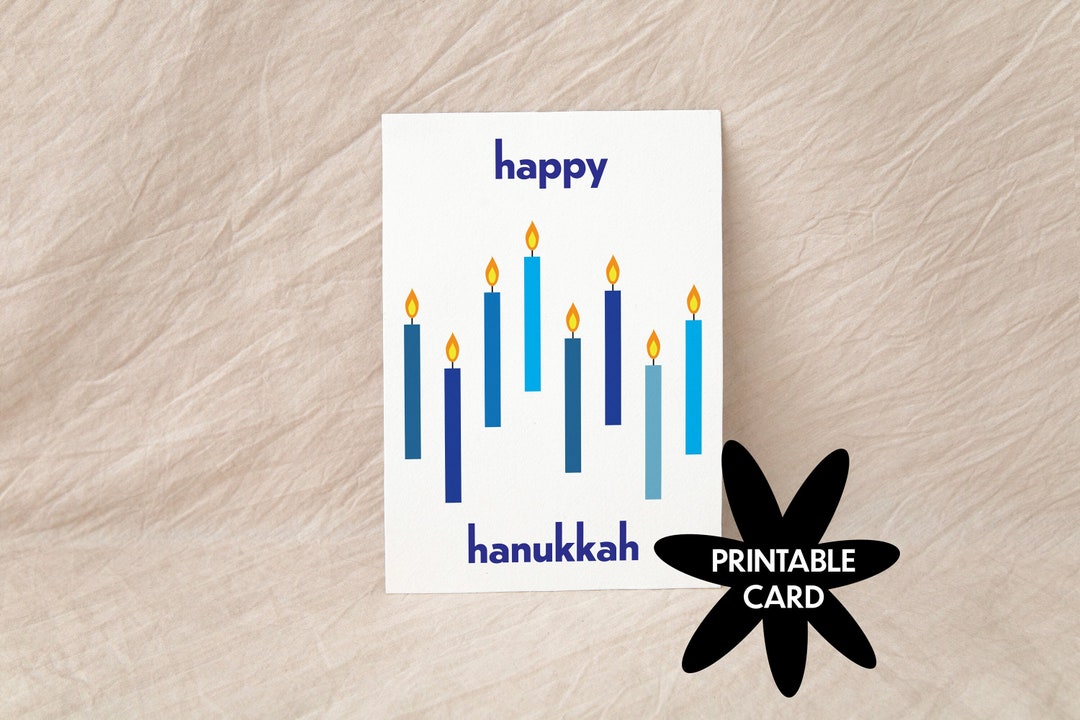 Happy Hanukkah Printable Greeting Card Jewish Holiday Gift - Etsy