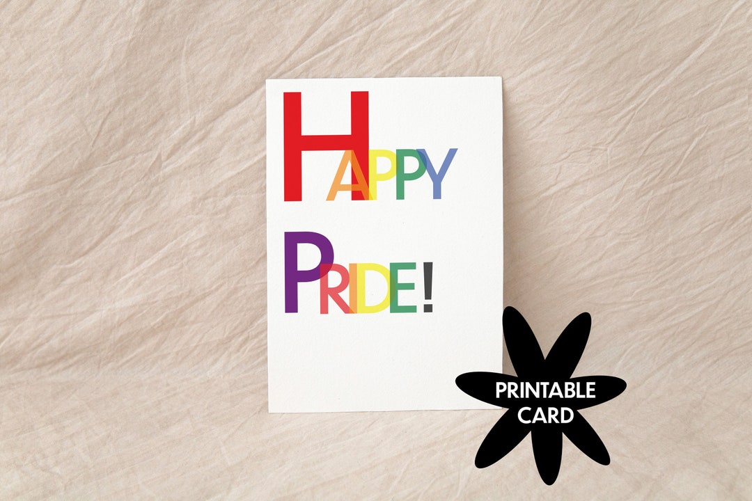 Happy Pride Rainbow Card, Printable Greeting Card, LGBTQIA2S, Keepsake ...