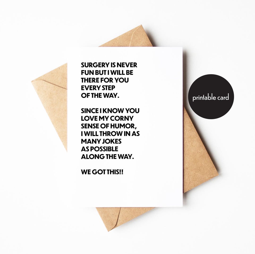 Healing Thoughts Printable Card , Surgery Get Well Gift, Supportive ...