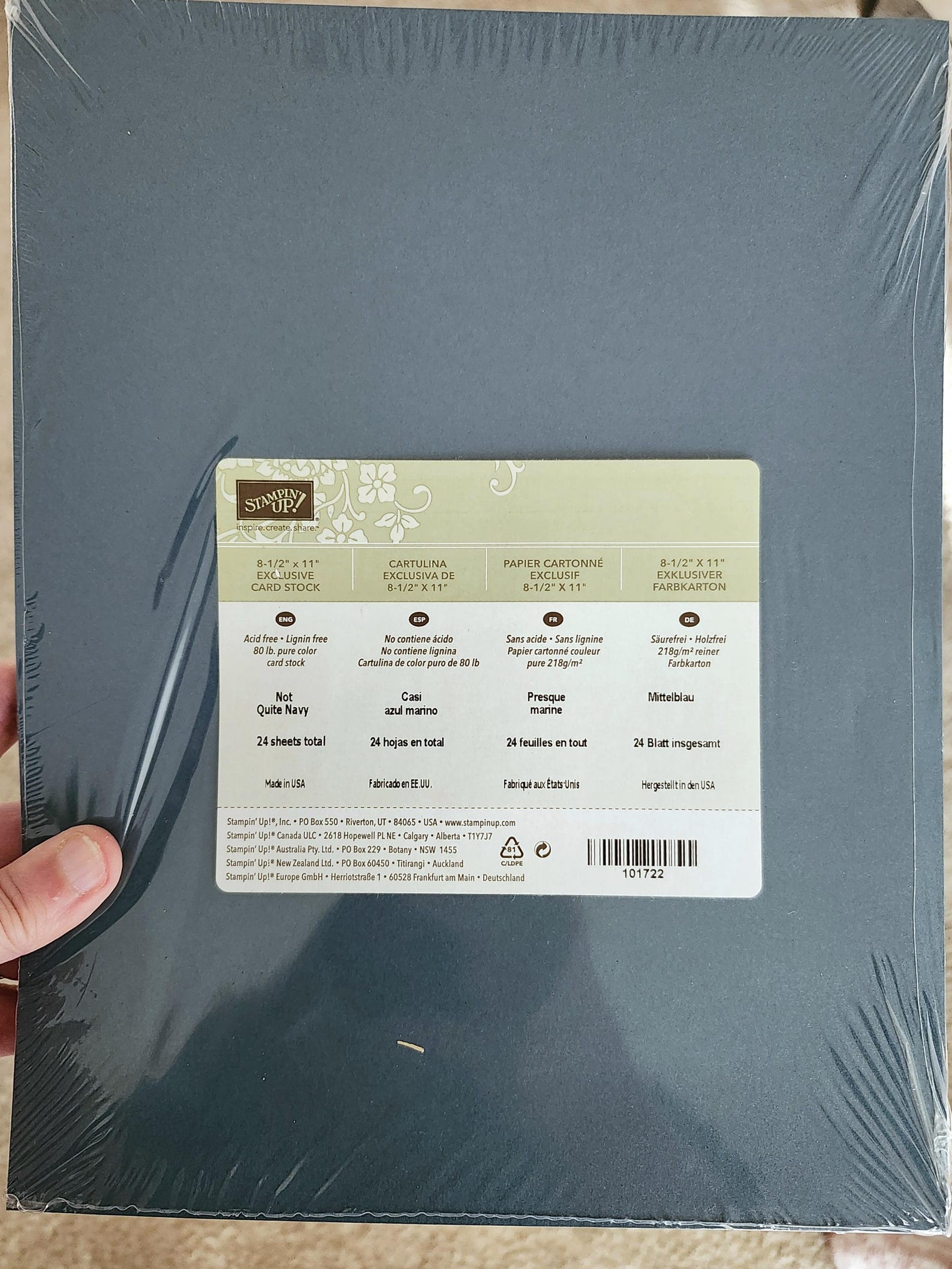 NEW Stampin up Cardstock Paper / Bashful Blue / Not Quite Navy / Cameo ...