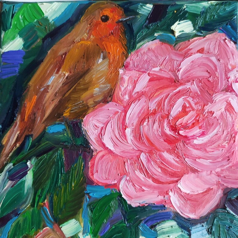 Robin and Rose on 2020cm Streched Canvas - Etsy