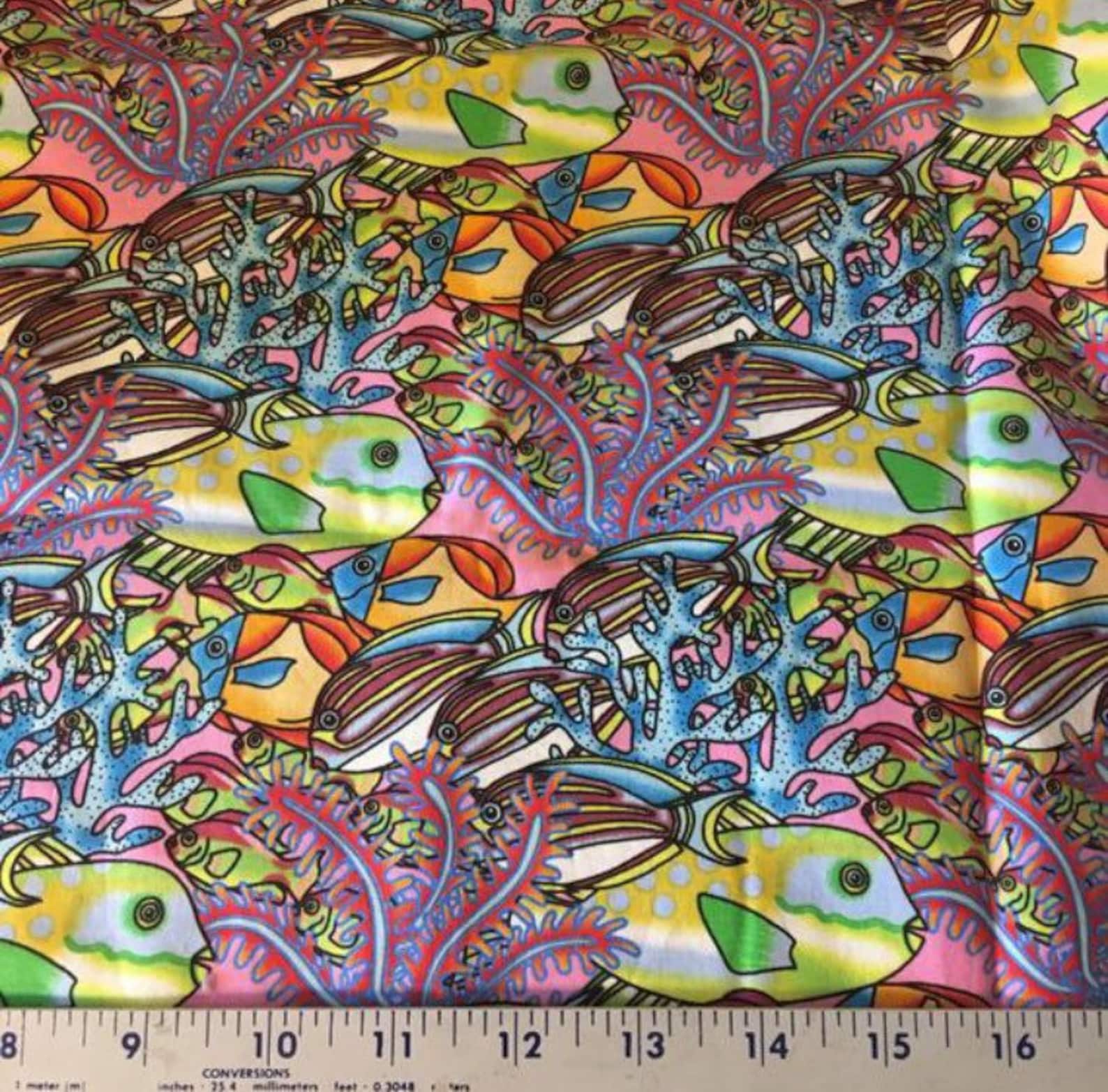 18x22 TROPICAL FISH Fabric Sea Adventures Print Concepts Le Riche ...