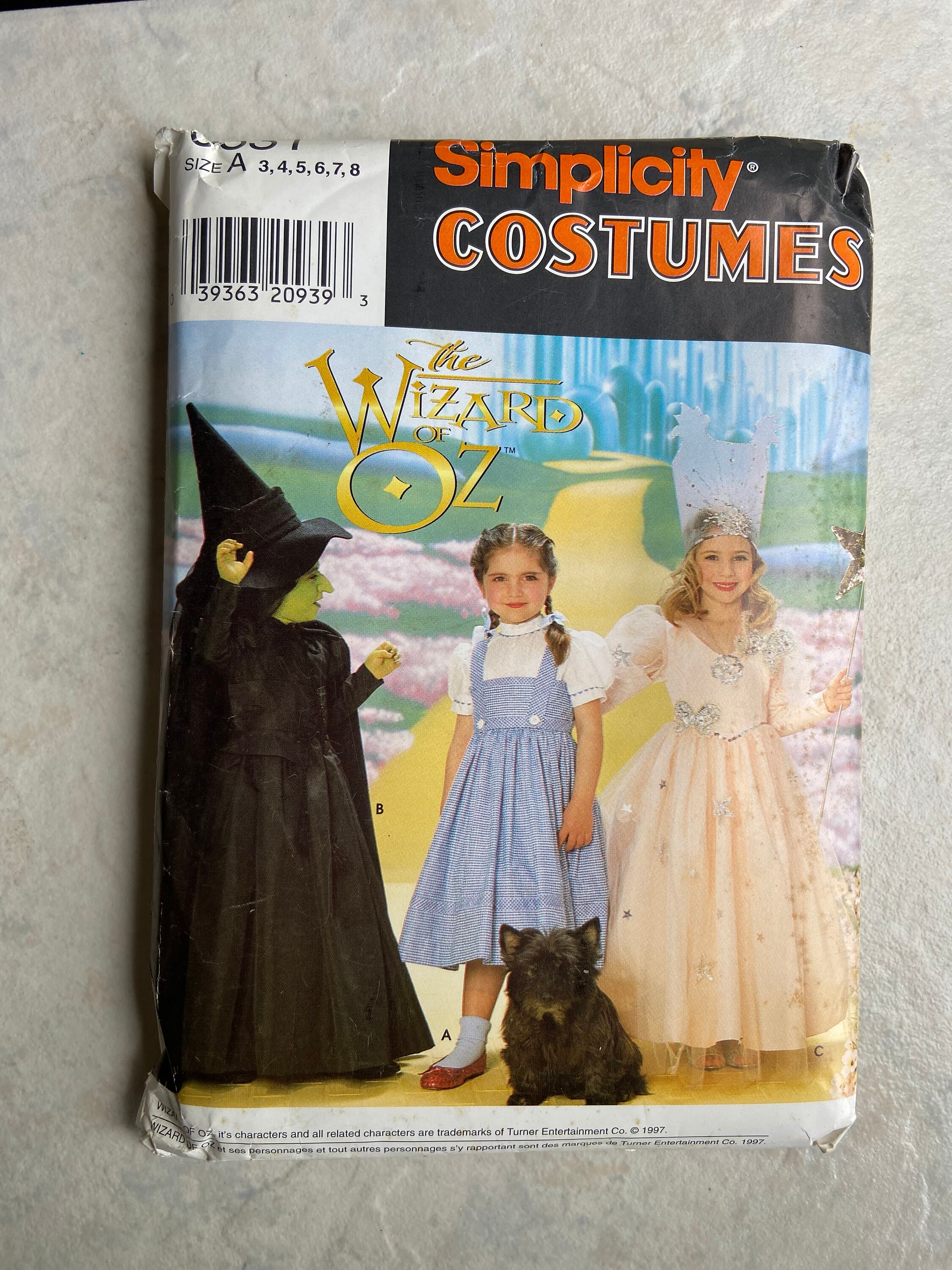 90s Sewing Pattern Costume WIZARD OF OZ Dorothy Wicked Witch - Etsy