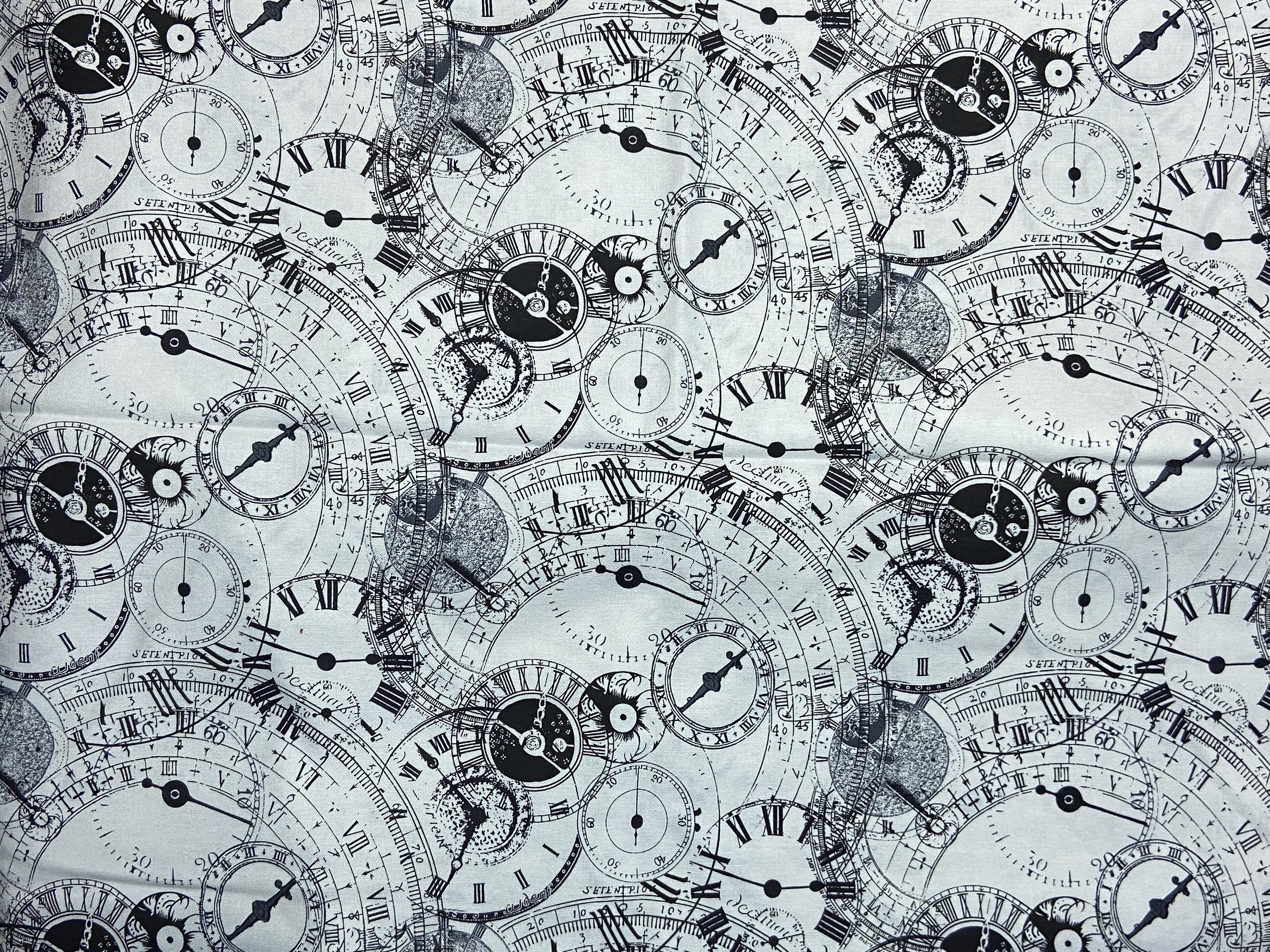 Clock Fabric - Etsy