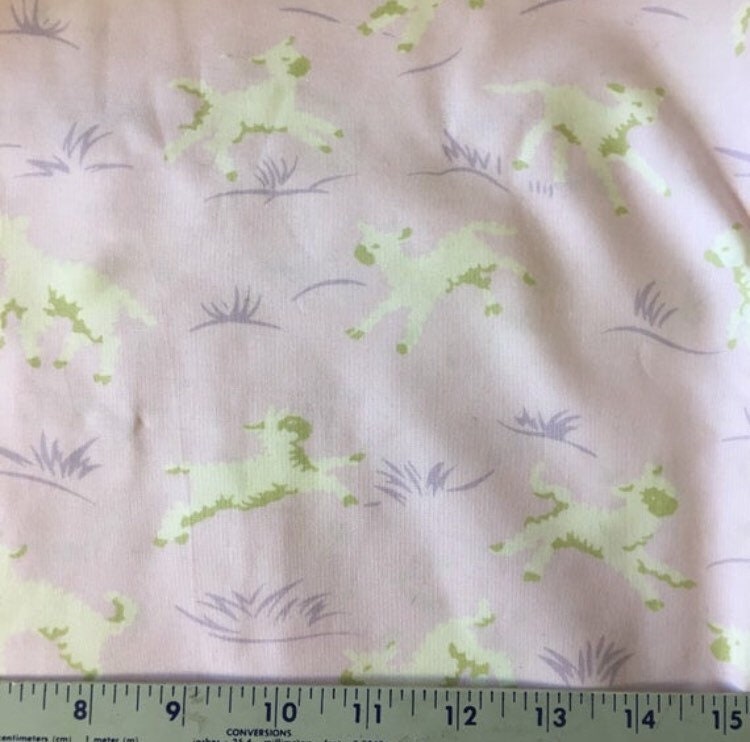 1/2 yard LAMB Fabric Richloom Frolicking Lambs Childrens | Etsy