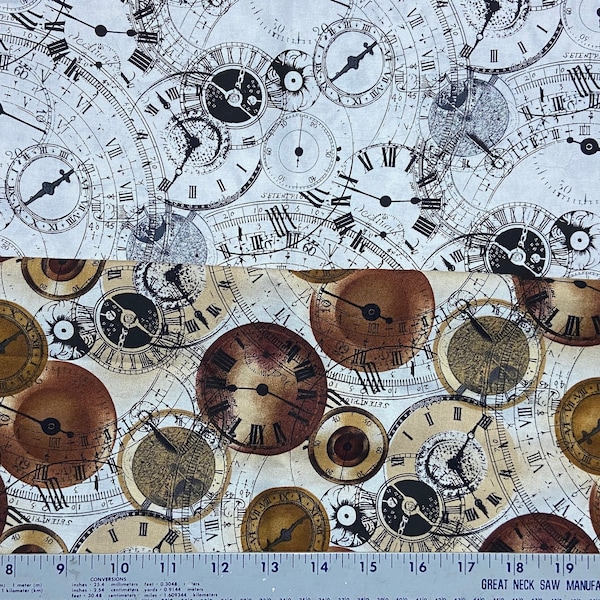 Clock Fabric - Etsy