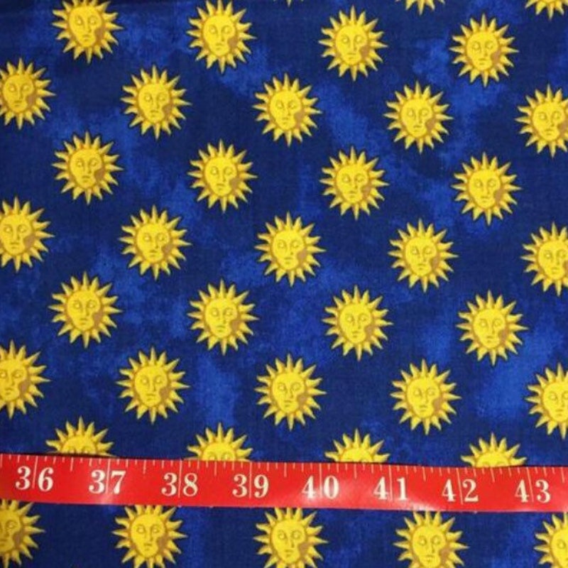 Blue Yellow Fabric - Etsy