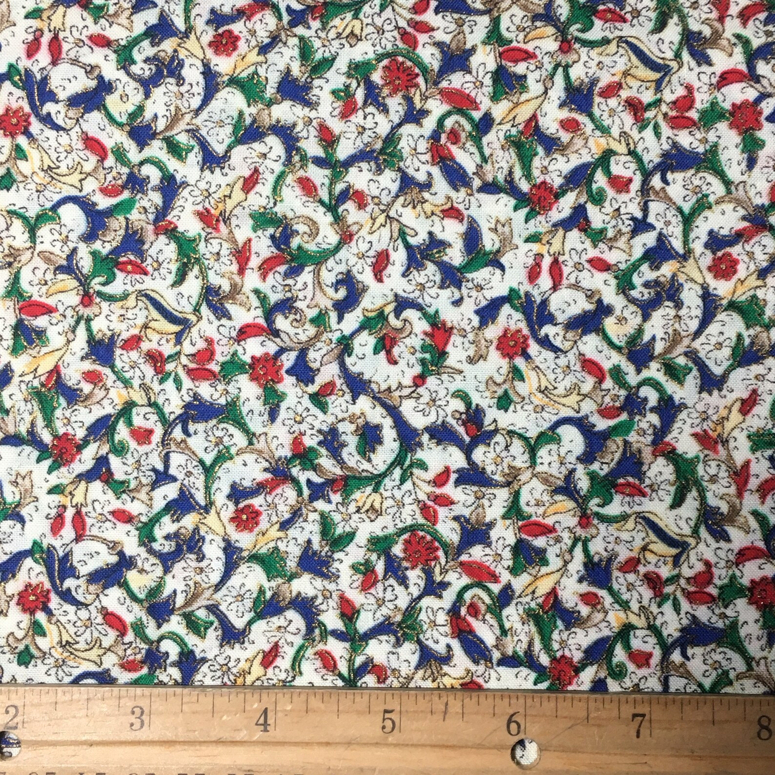 Florentine Scroll Vines Fabric Vintage Cotton Quilting Hi - Etsy
