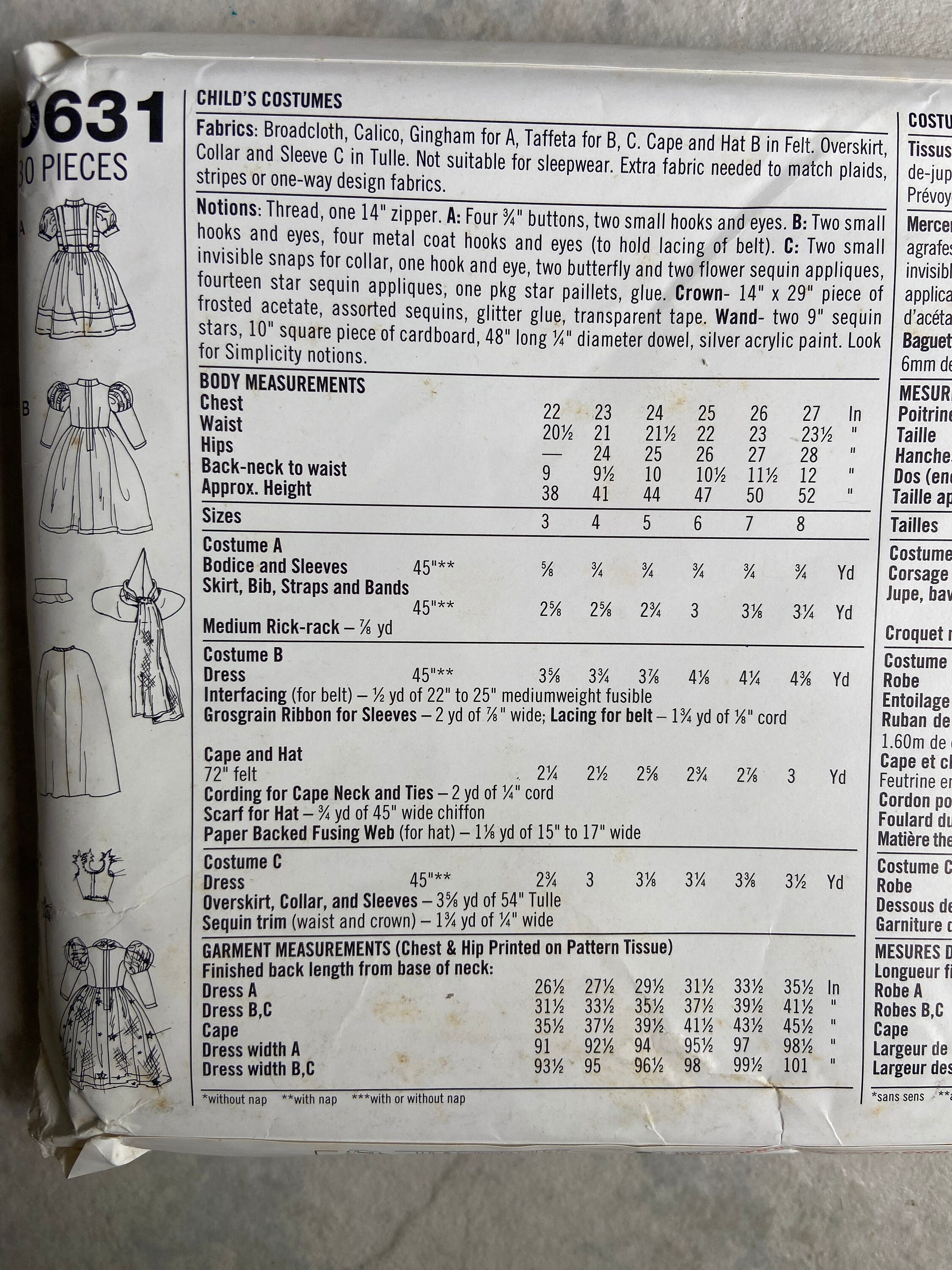 90s Sewing Pattern Costume WIZARD OF OZ Dorothy Wicked Witch - Etsy