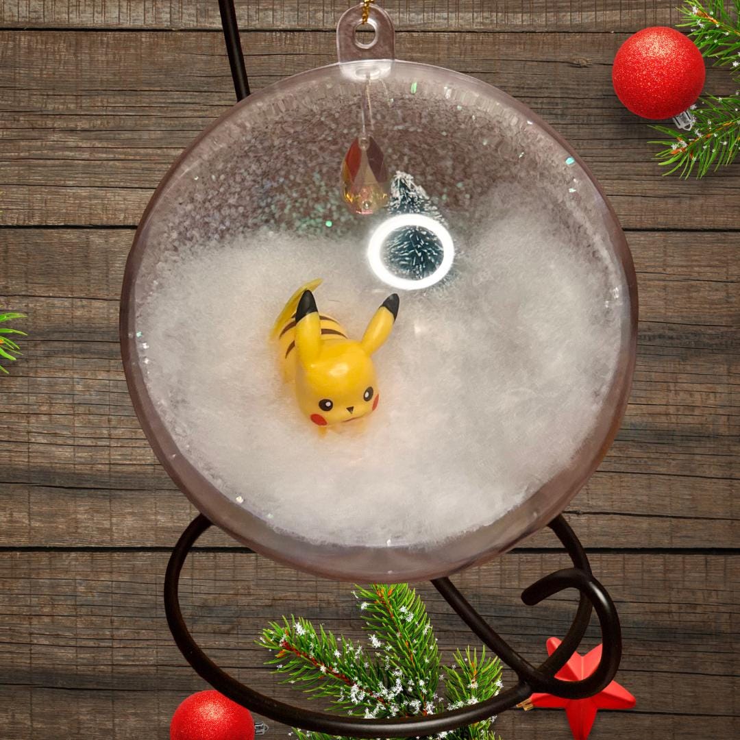 Pikachu Glitter Ornament Pokemon Christmas Gift - Etsy