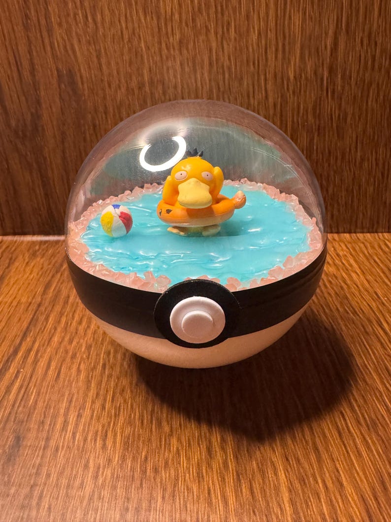 Handcrafted Psyduck Pool Float Pokémon Terrarium | Glow-in-the-dark ...