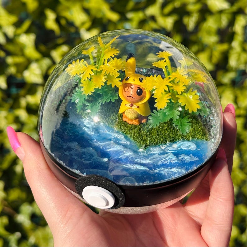 Eevee in Pikachu Cosplay Pokemon Terrarium | Unique Pokémon Gift ...