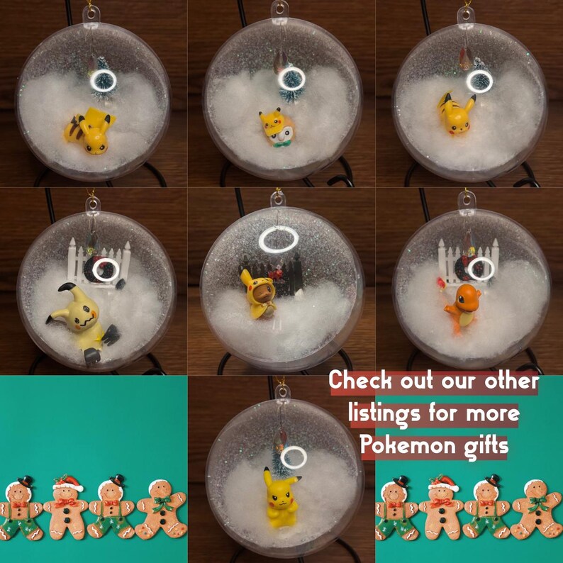 Pikachu Glitter Ornament Pokemon Christmas Gift - Etsy